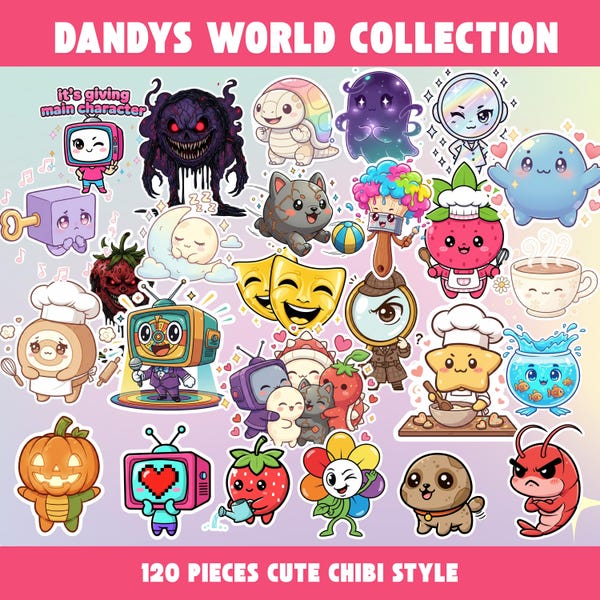Dandy world stickers - Etsy México