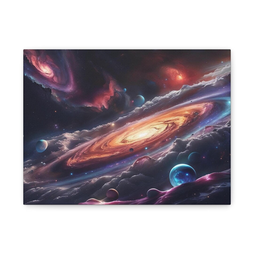 Galactic Canvas Art Print, Cosmic Home Decor, Space Wall Art, Sci-fi ...