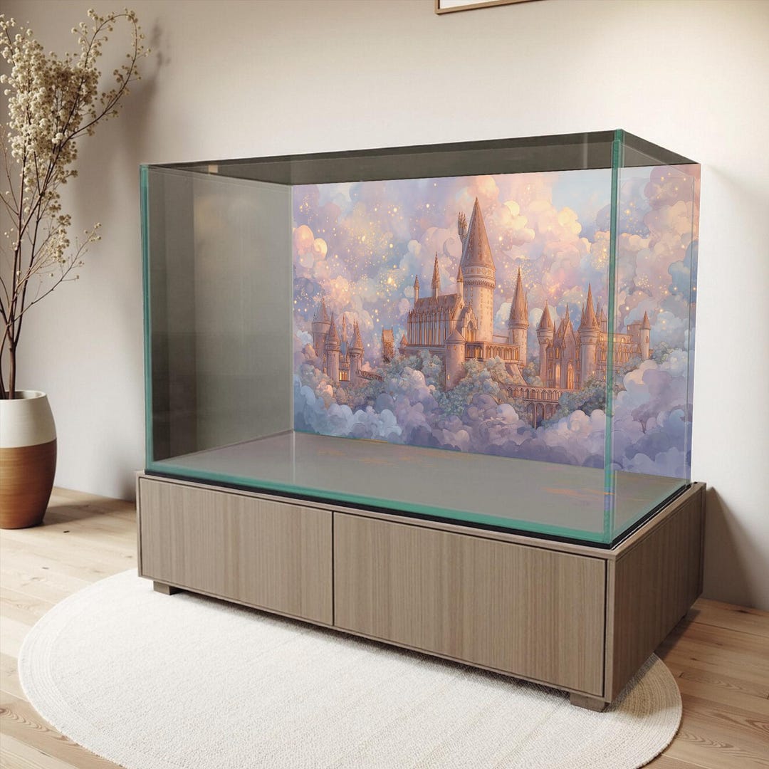 Magical Hogwarts - Style Castle Aquarium Sticker | Ultra - Clear ...