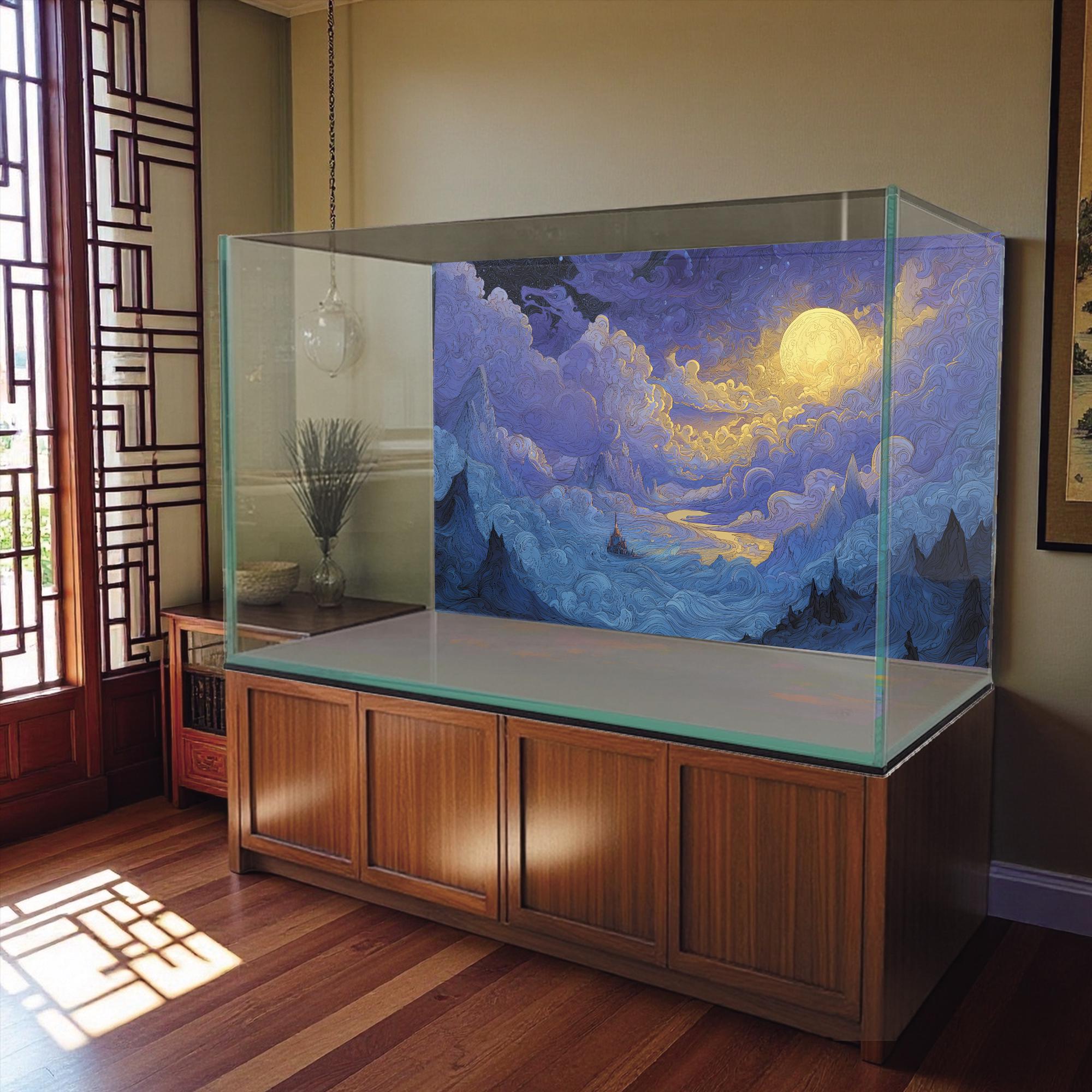 Moonlit Fantasyland Fish Tank Decal | Super Mario Aquarium Sticker ...