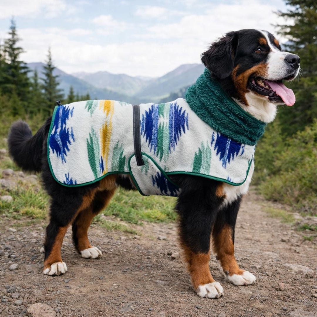 Aztec Fleece Dog Coat , Double-layer Warm Winter Vest, Easy on Pullover ...