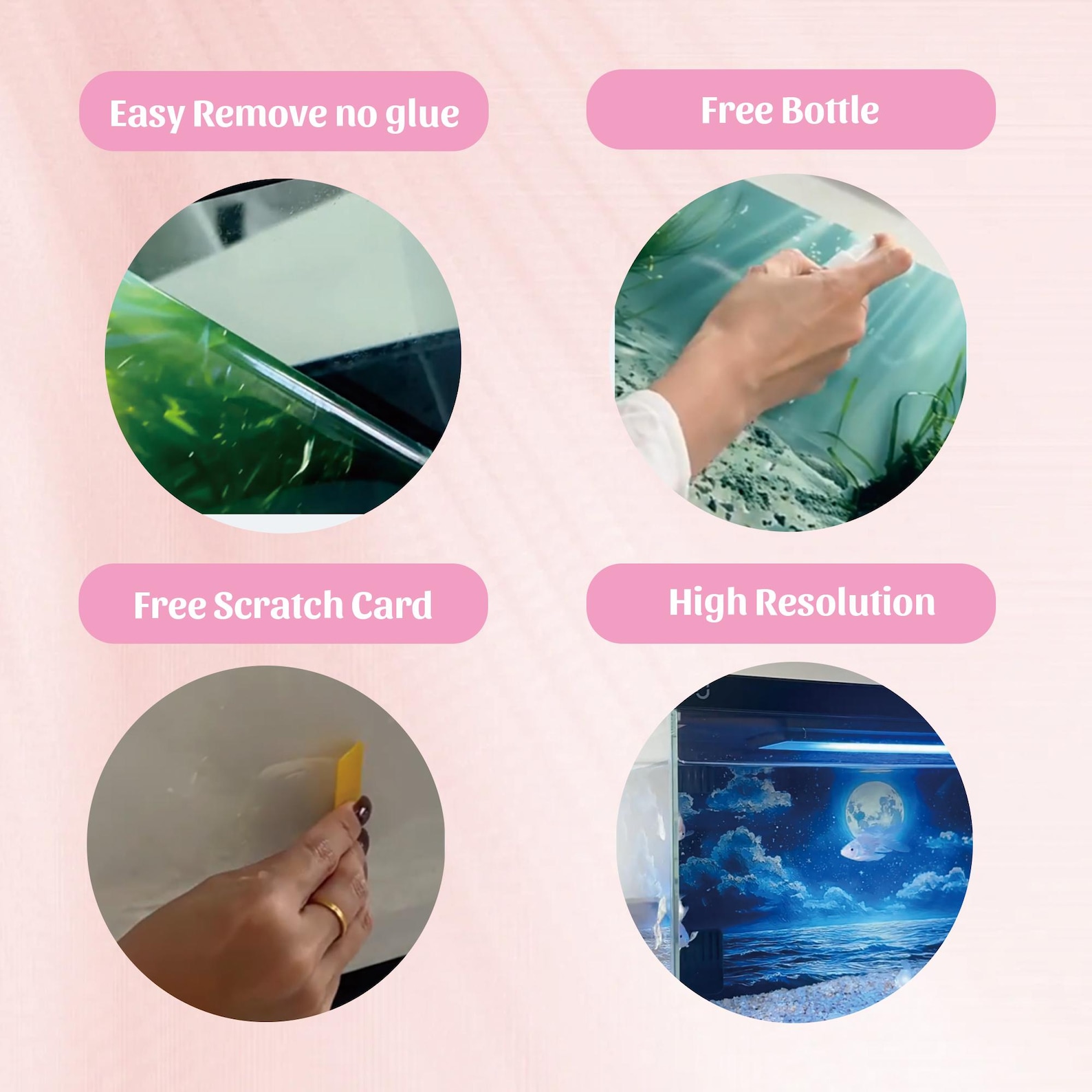 Custom Aquarium Background Sticker – Waterproof Vinyl Poster – Multiple ...