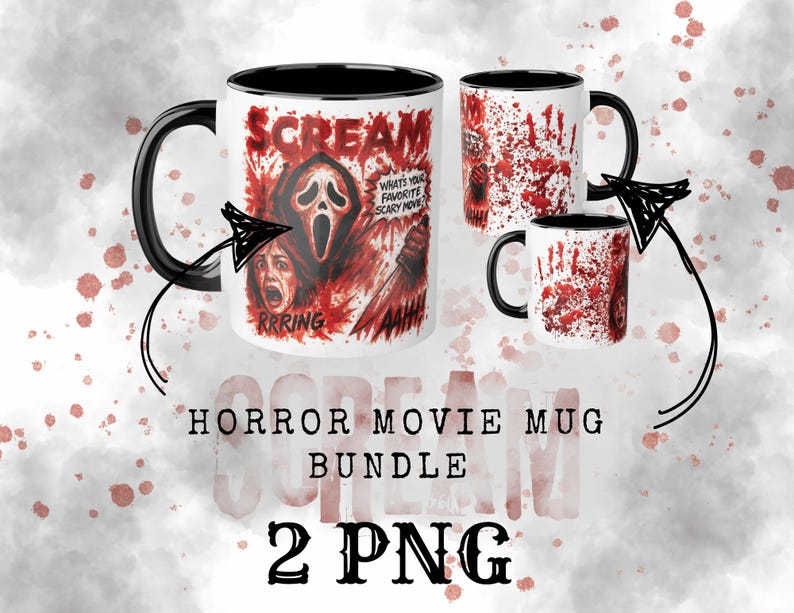 Scream PNG 15oz Halloween – Horror Scream Design – Sublimation Digital ...