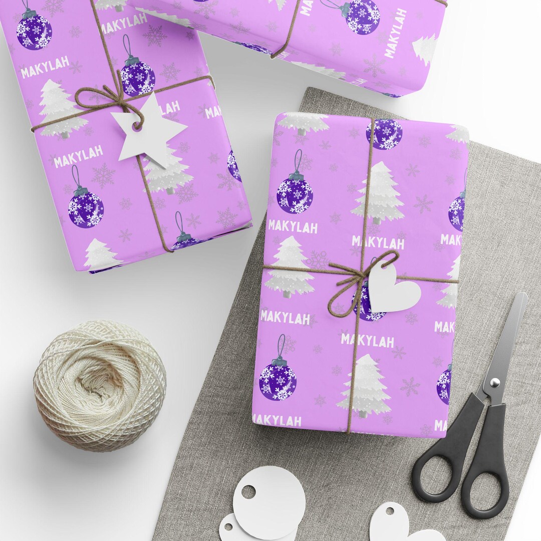 Purple Christmas Wrapping Paper - Etsy
