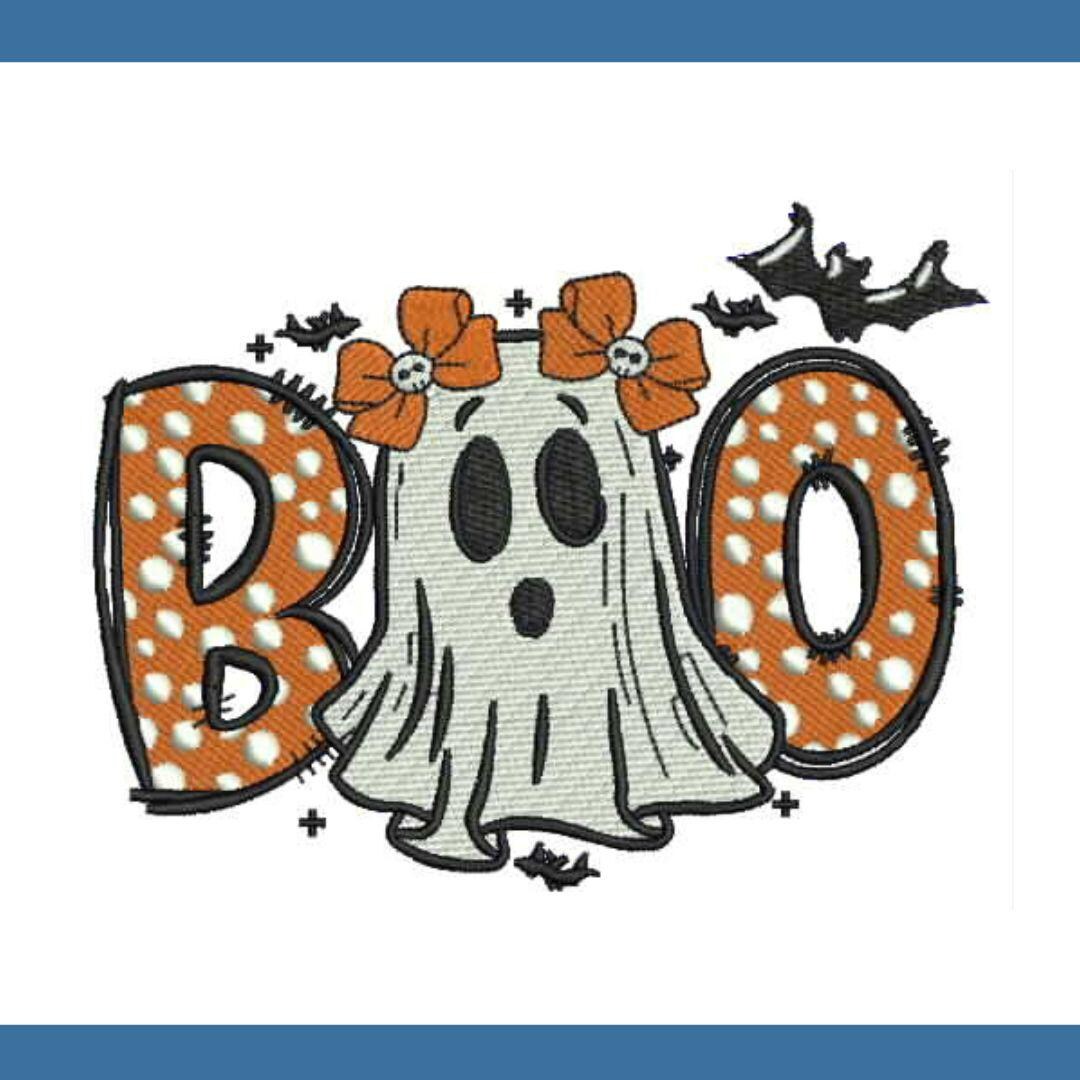Girl Ghost Embroidery Design | Cute Halloween Machine Embroidery File ...