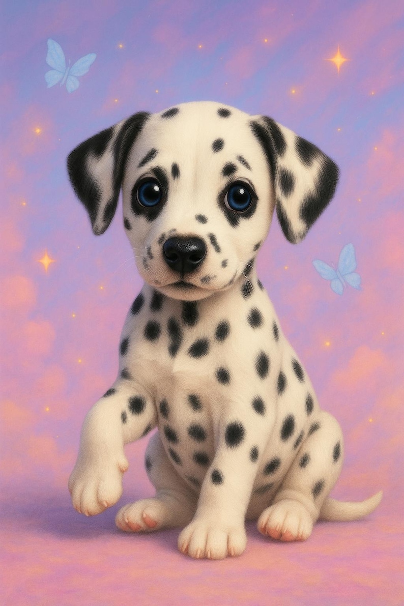 Dalmatian Puppy PNG Wallpapers – 2 Pack Cute Dog Digital Backgrounds, Kawaii Phone Lockscreen ...