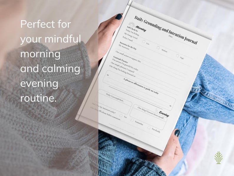Printable Daily Intention Journal: Gratitude & Mindfulness Worksheet ...