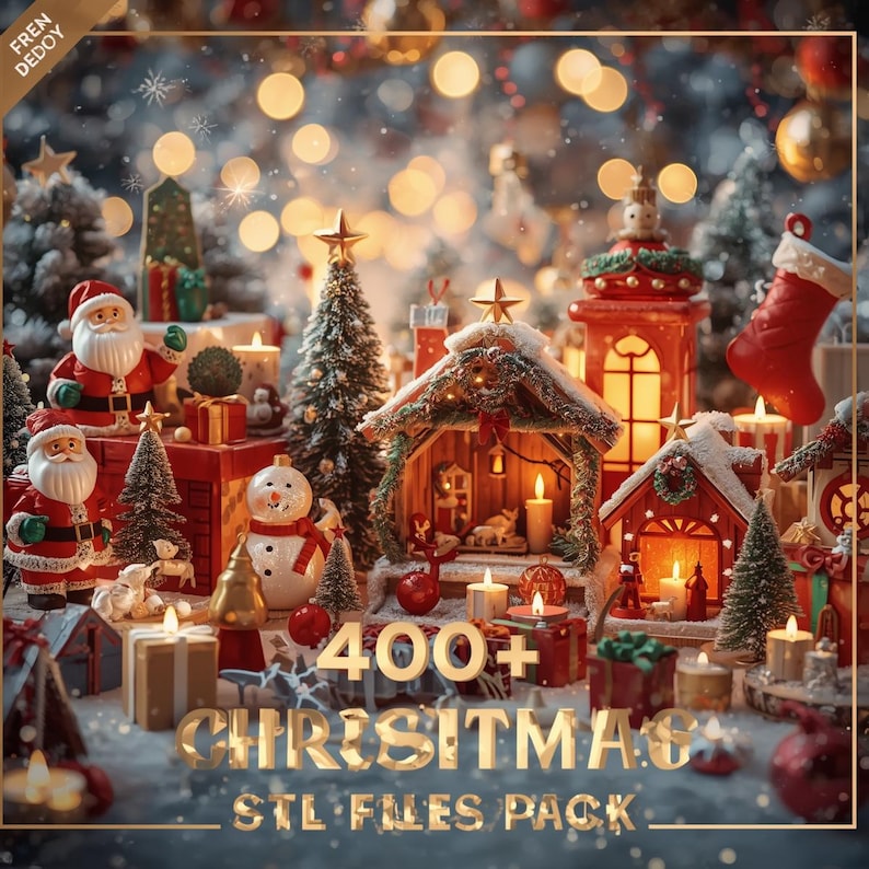 Christmas STL Bundle 400+ | Holiday 3D Models Pack | Santa, Reindeer ...