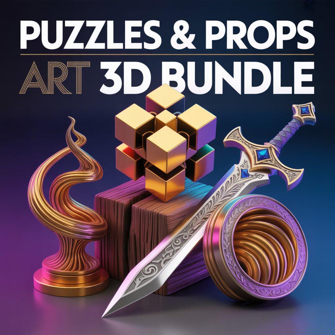 Puzzles & Props 3D STL Bundle | Interactive Puzzle Models and Creative ...