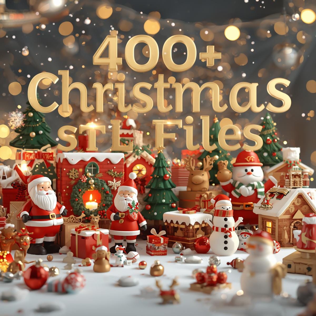 Christmas STL Bundle 400+ | Holiday 3D Models Pack | Santa, Reindeer ...