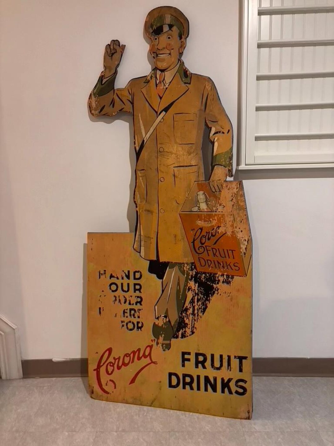Antique 1950's "corona Man" Wooden Standing Advertisement - Etsy