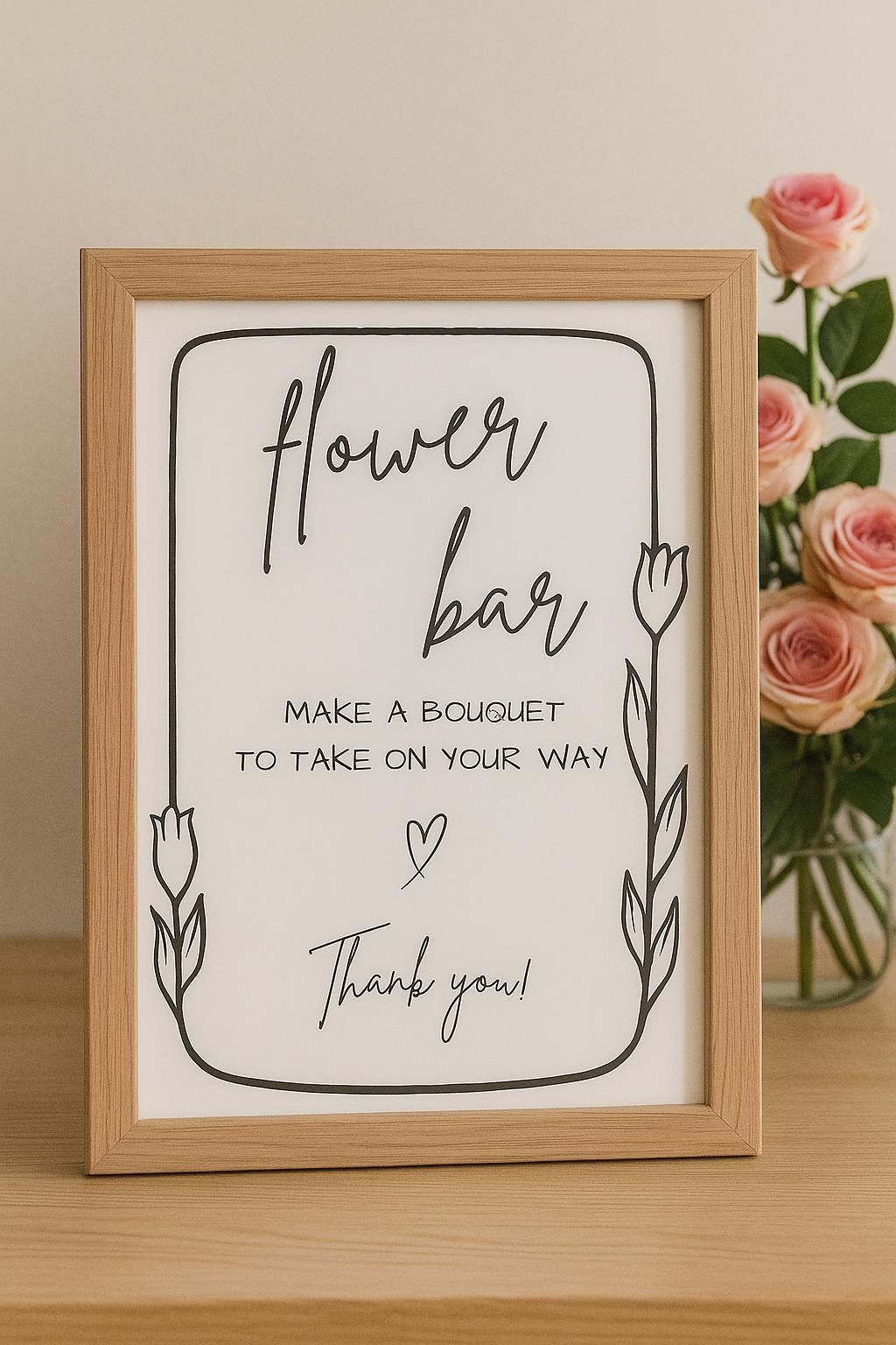 Flower Bar Sign *digital Download* - Etsy