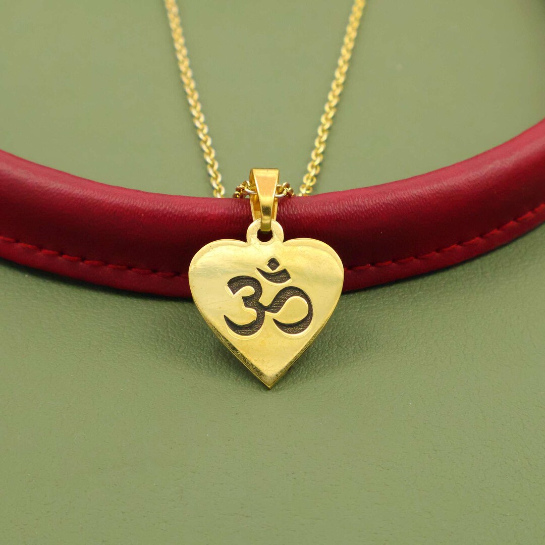Spiritual Heart Om Pendant Necklace - Minimalist Sacred Om Jewellery in ...
