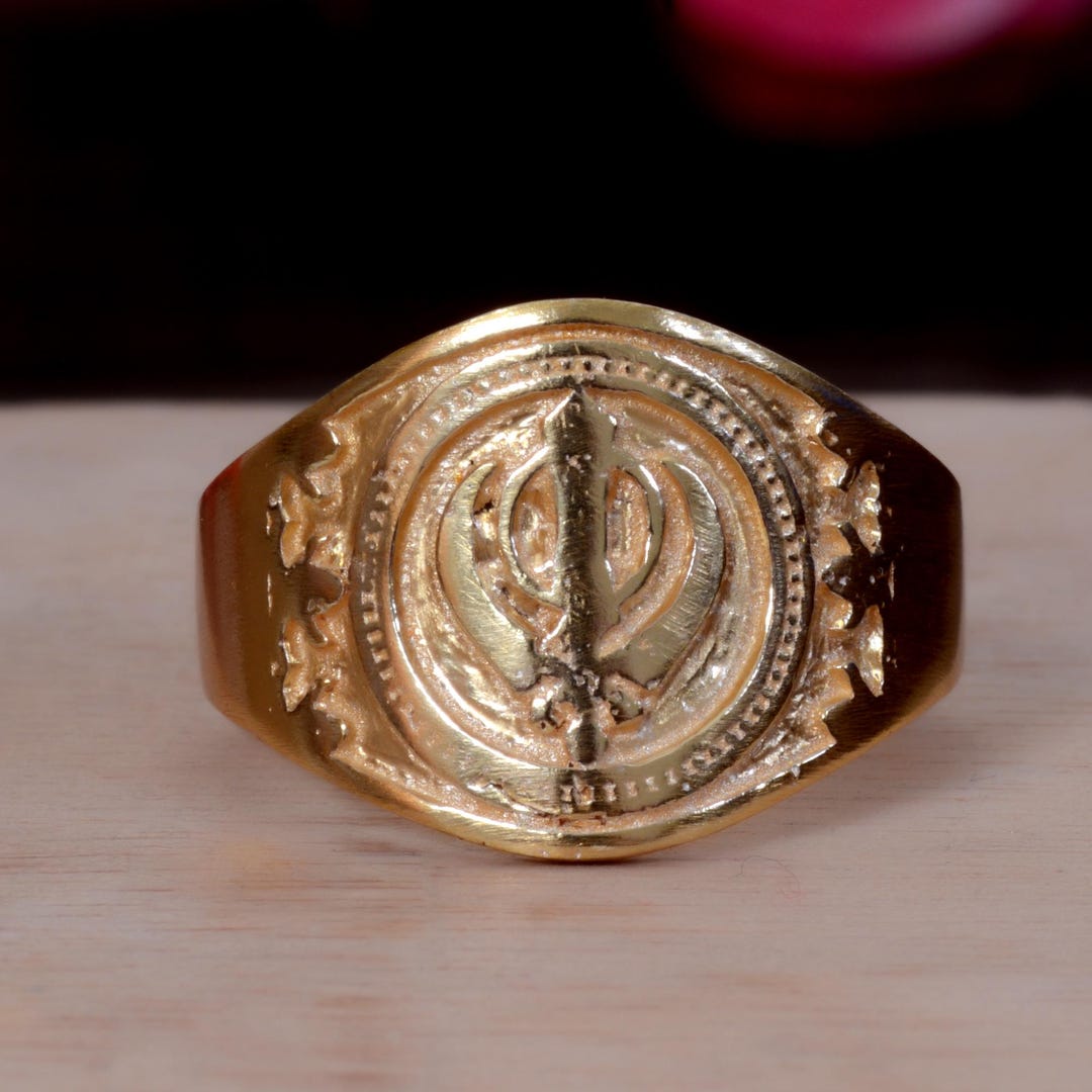 Khanda Ring, Sikh Symbol Jewellery, Brass Signet Ring, Religious Ring ...