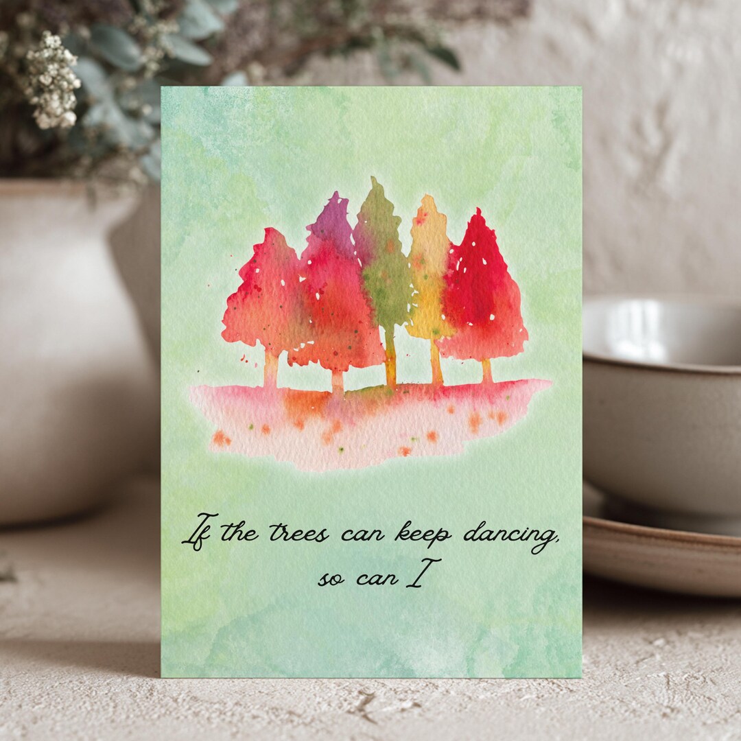 Trees Dancing Sympathy Encouragement Card Sending Love for Loss of ...