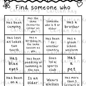 Friendship Bingo Teaching Aid Activity Sheet for Children - Etsy