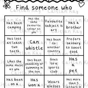 Friendship Bingo Teaching Aid Activity Sheet for Children - Etsy