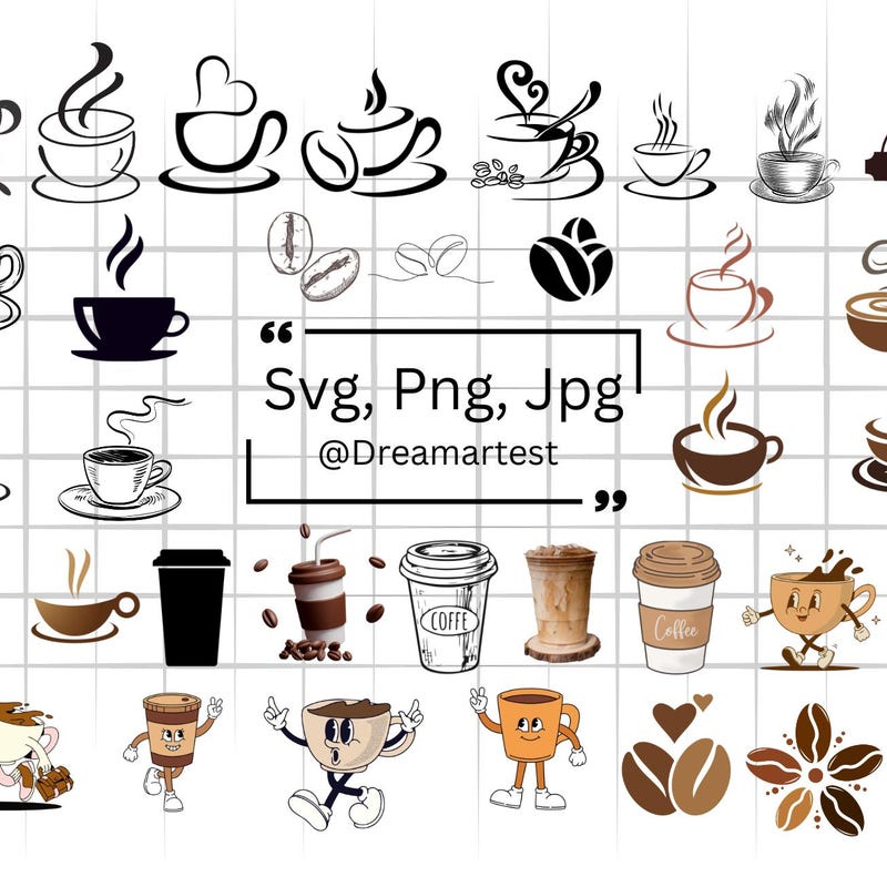 Cute Coffee Bean Svg File - Etsy