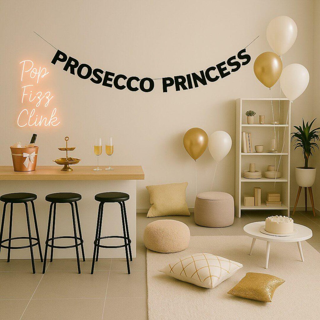 PROSECCO PRINCESS – Black Letters Banner - Etsy