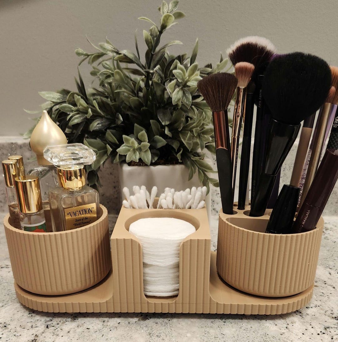 Spinning Makeup Organizer | 3d-printed Vanity Storage for Brushes, Q ...