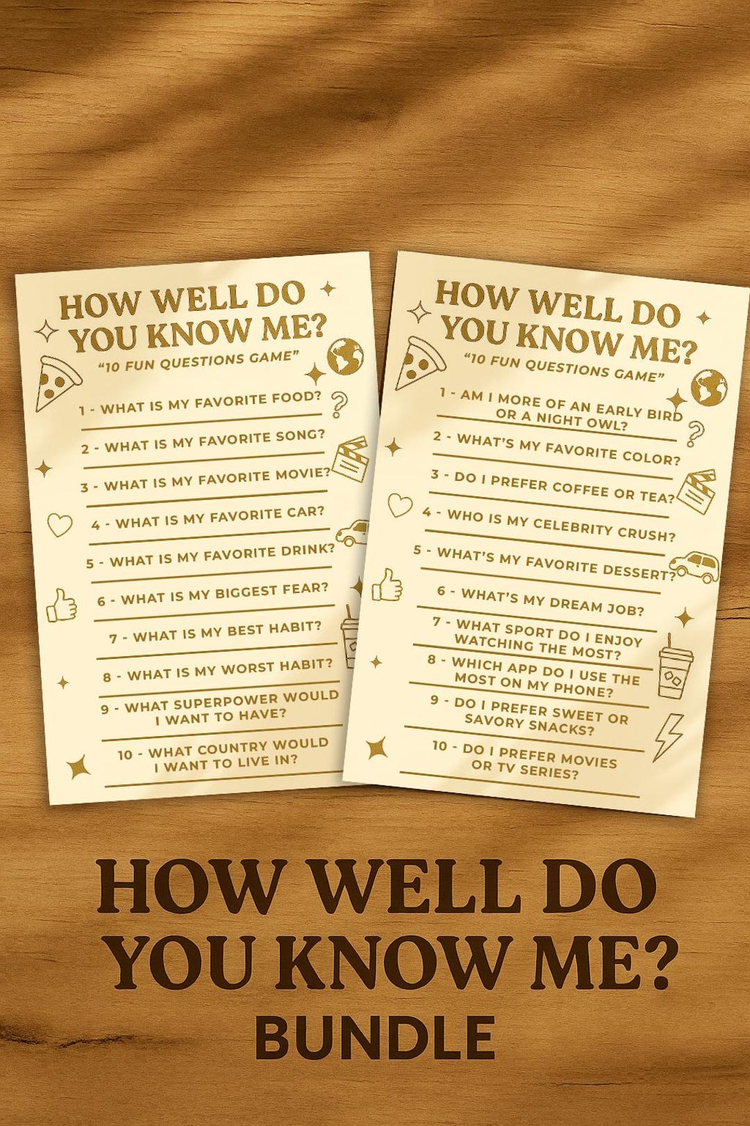 How Well Do You Know Me Game Bundle – 2 Printable Versions | Fun Party ...