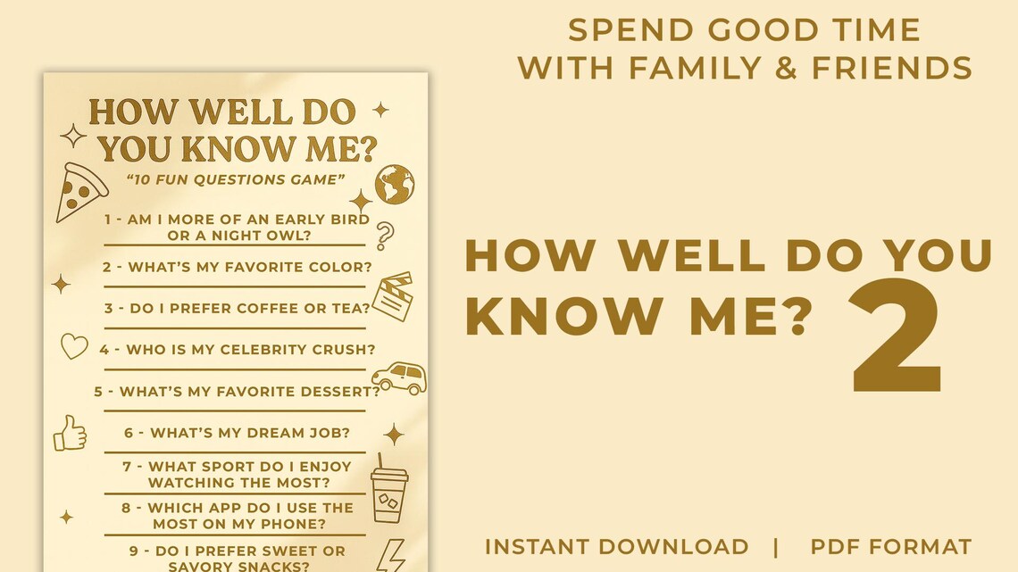 How Well Do You Know Me Game V2 – Fun Party Icebreaker Questions ...
