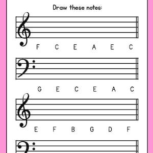 Printable Music Theory Worksheets for Young Children - Etsy