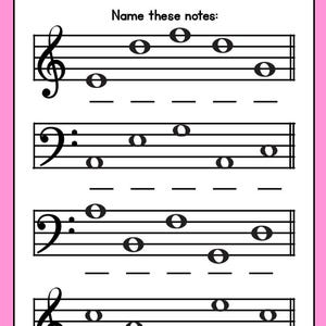 Printable Music Theory Worksheets for Young Children - Etsy