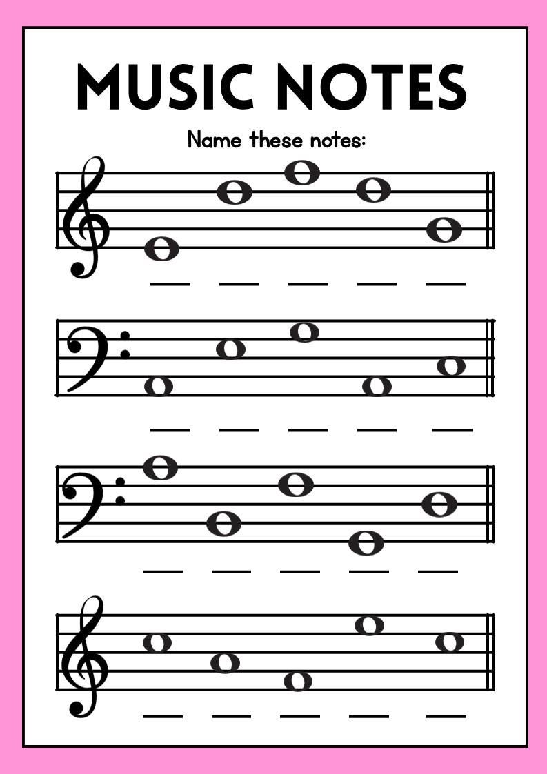 Printable Music Theory Worksheets for Young Children - Etsy