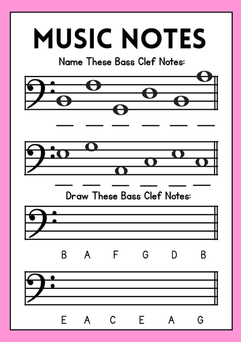 Printable Music Theory Worksheets for Young Children - Etsy
