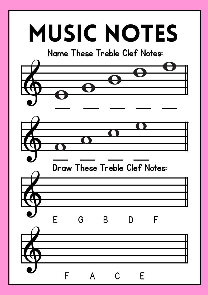 Printable Music Theory Worksheets for Young Children - Etsy