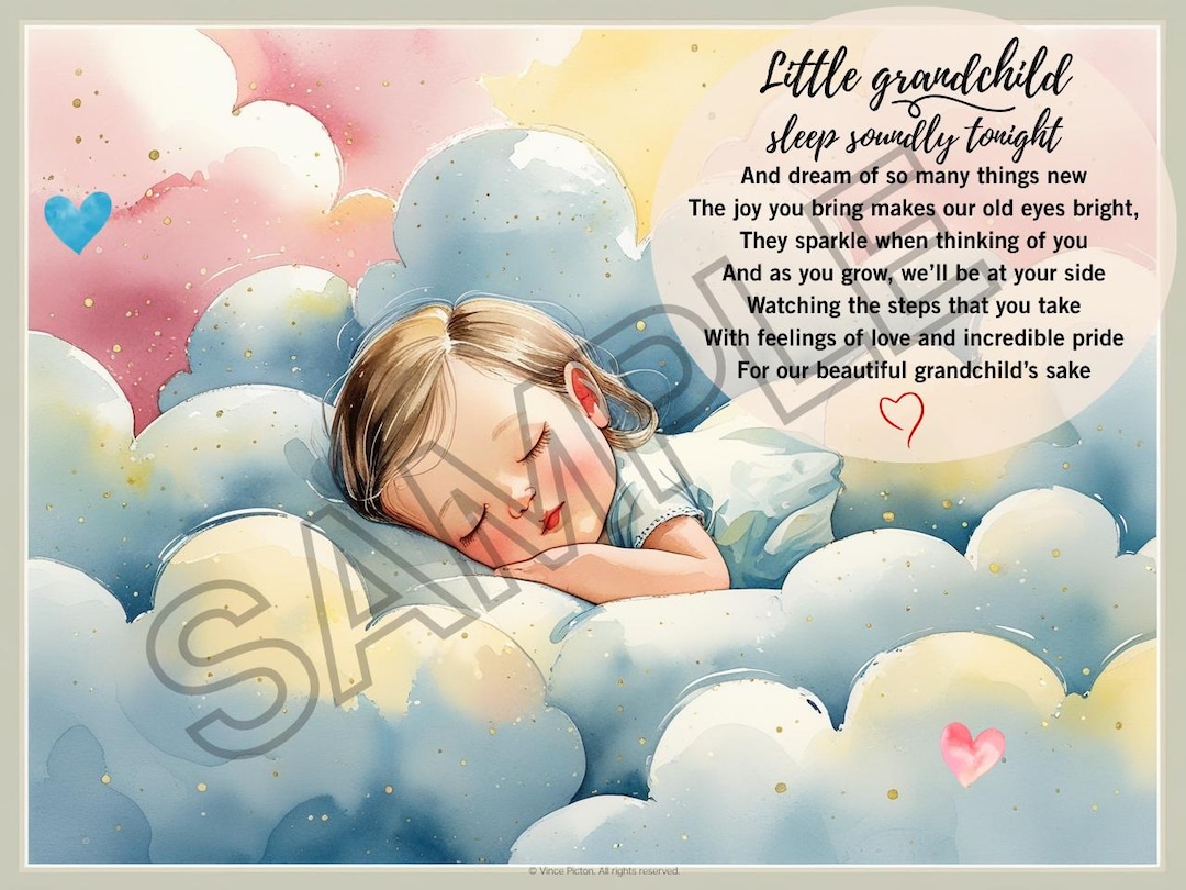 Little Grandchild Poem Print – Heartfelt Grandparent Gift – A4 Nursery ...
