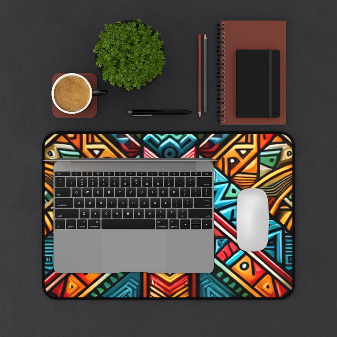 Tribal Desk Mat, Boho Mouse Pad, Aztec Desk Accessory, Ethnic Desk ...