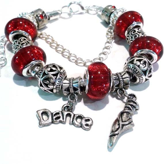 Red Charm Bracelet European Style I Love to Dance Ballet Girls | Etsy