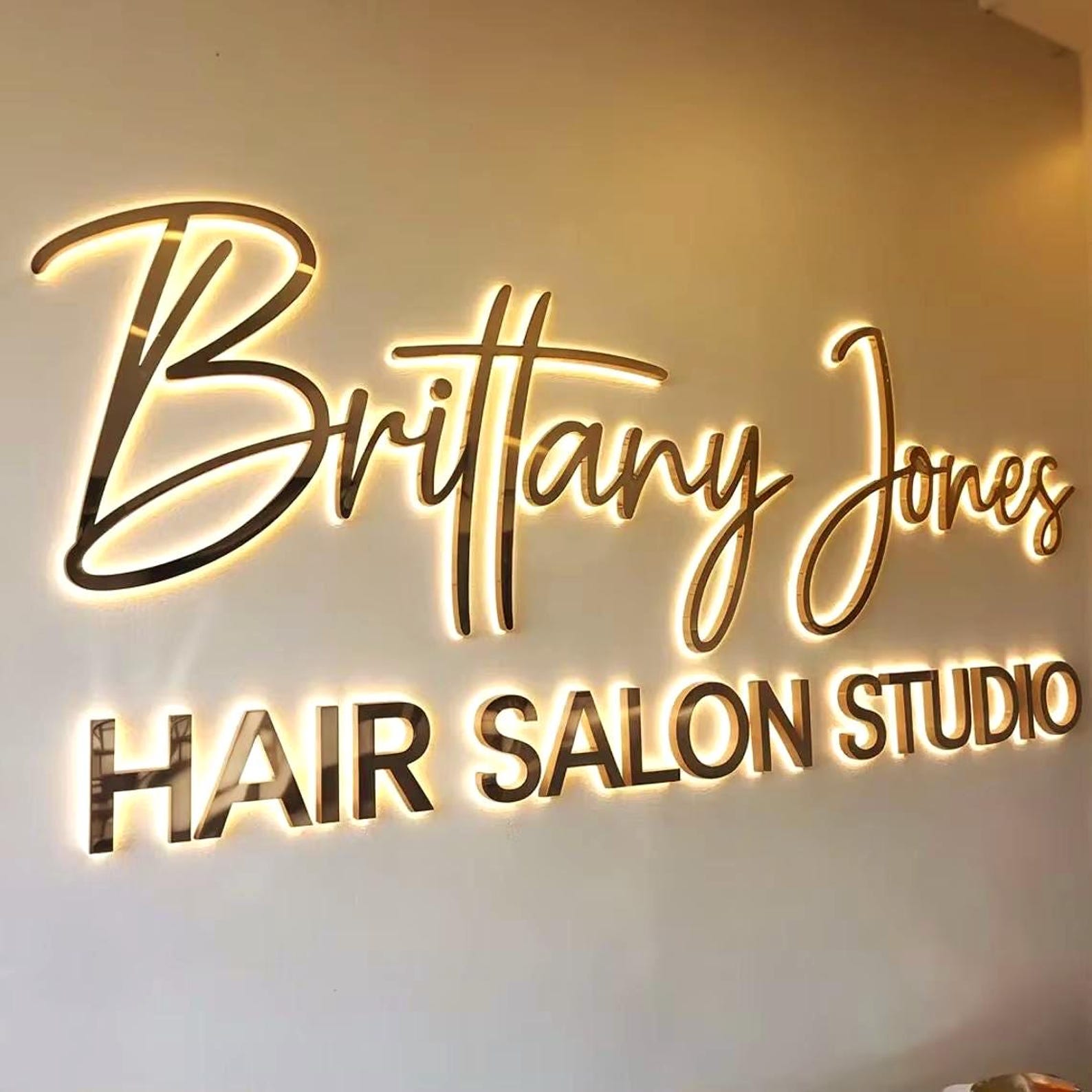 Custom 3D Backlit LED Salon Sign: Personalized Illuminated Logo - Etsy