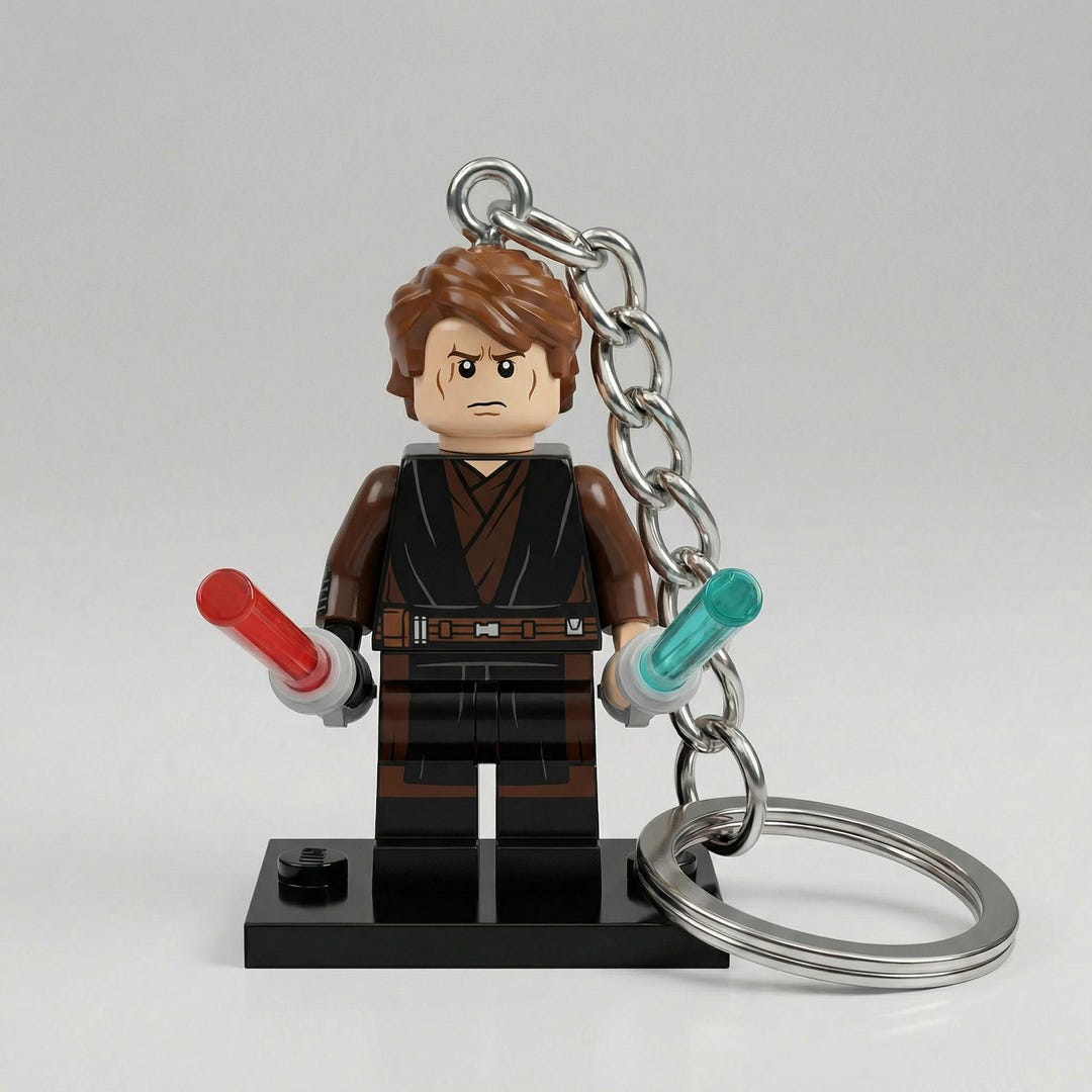 Jedi Knight Anakin Skywalker Keychain - Custom Movie Character Keyring ...