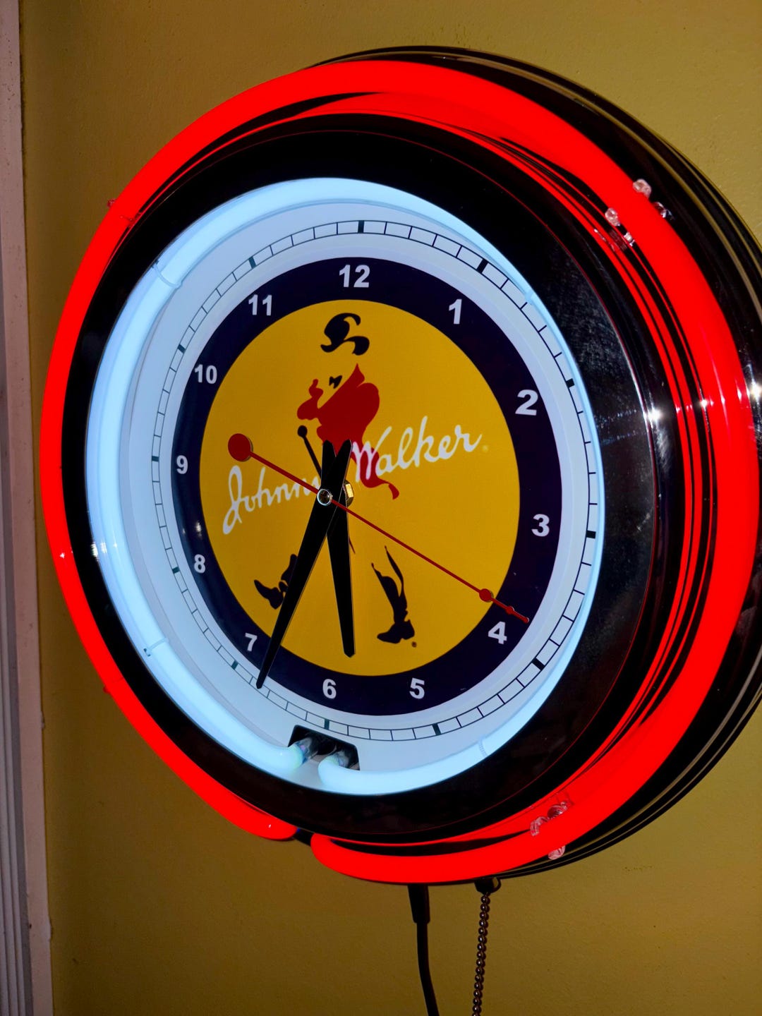 Johnny Johnnie Walker Scotch Whiskey Bar Man Cave Red Neon Advertising ...