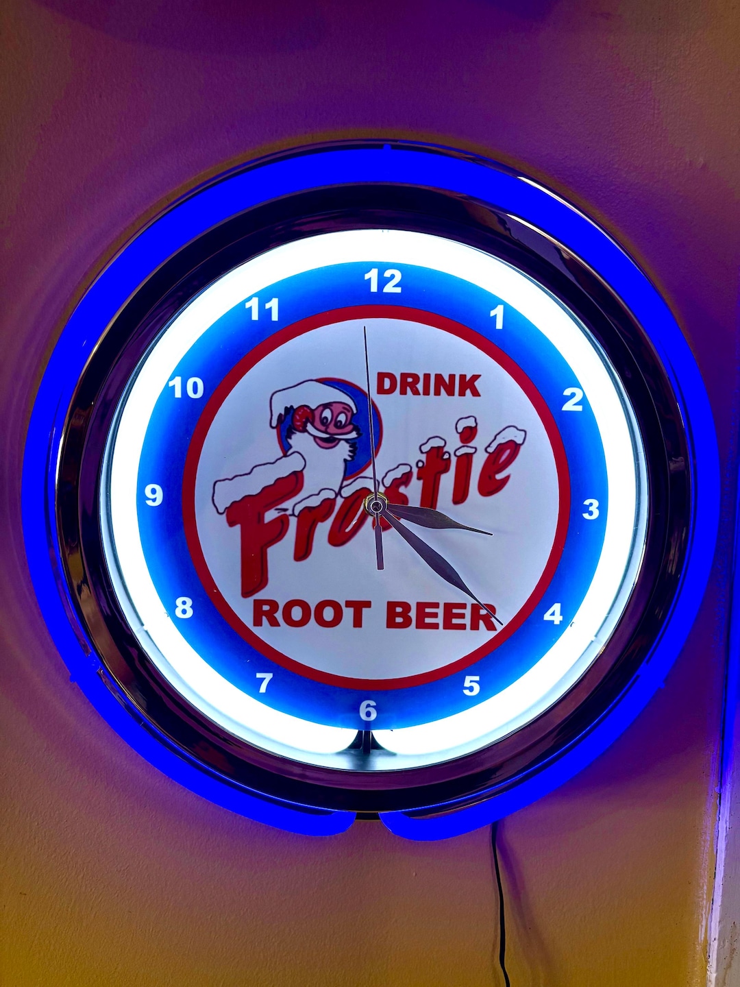 Frostie Root Beer Retro Soda Fountain Diner Kitchen Bar Man Cave Blue ...