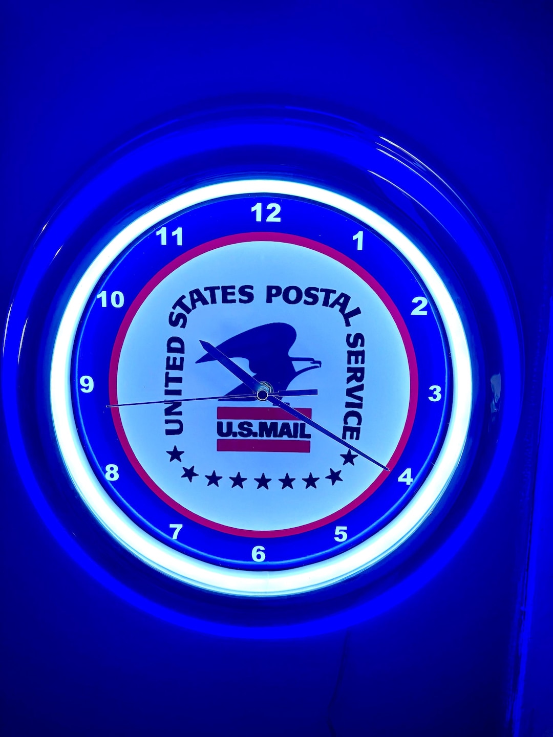 USPS Post Office Mail Carrier Office Bar Man Cave Blue Neon Style LED ...