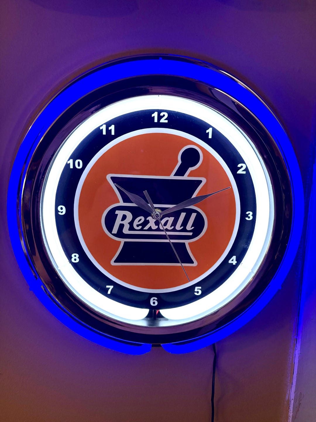 Rexall Drug Store Pharmacy Pharmacist Bar Man Cave Blue Neon Style LED ...