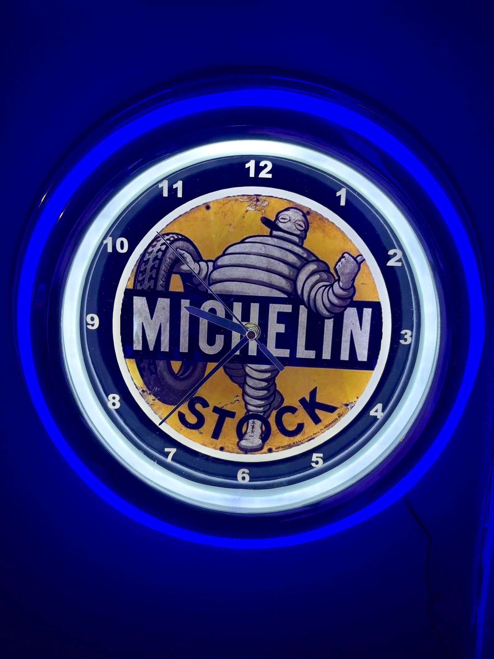 Michelin Man Tires Gas Station Garage Mechanic Bar Man Cave Blue Neon ...