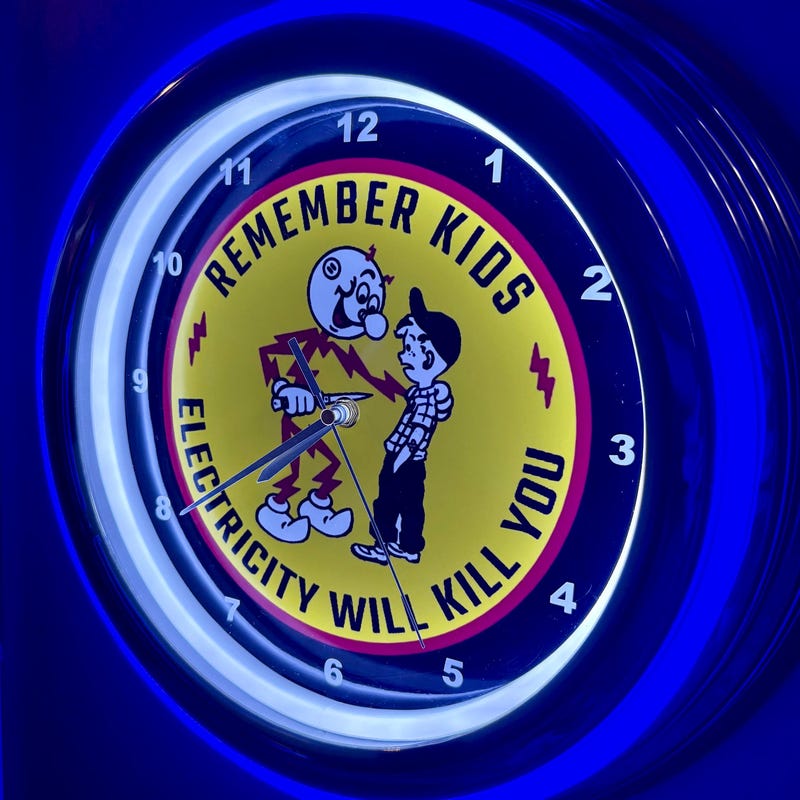 Neon Retro Wall Clock - Etsy