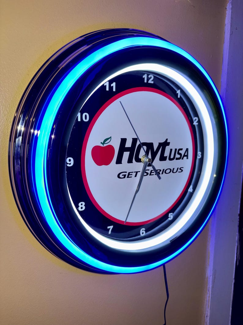 Hoyt Archery Bow Hunter Bar Man Cave Blue Neon Style LED Retro Wall ...