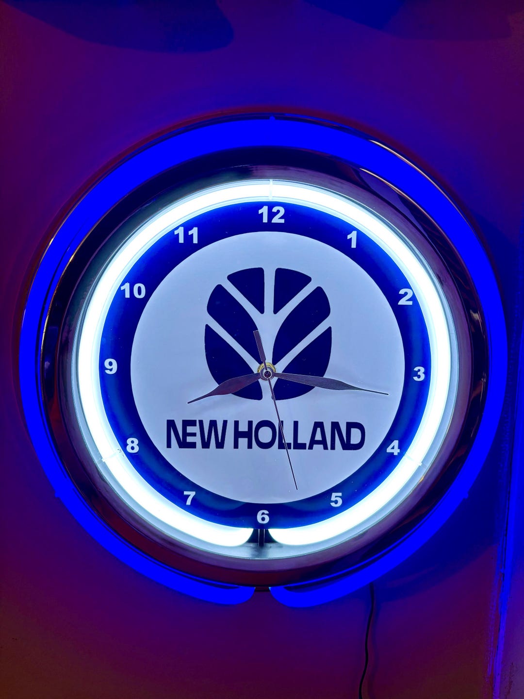 New Holland Tractors Farmer Barn Farm Garage Bar Man Cave Blue Neon ...