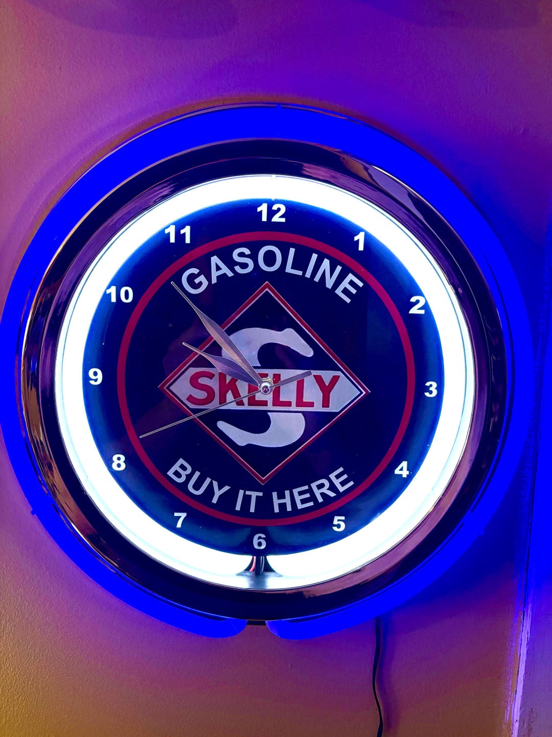 Skelly Oil Gas Service Station Garage Mechanic Bar Man Cave Blue Neon ...