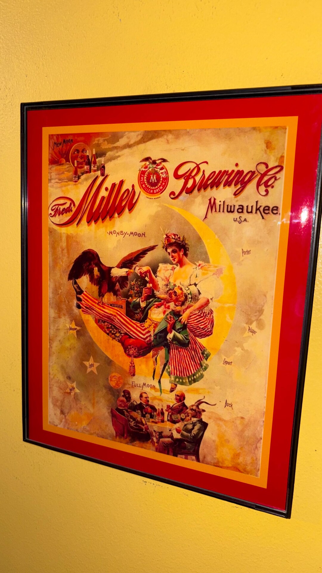 Miller Brewing Co. Milwaukee Beer Uncle Sam Bar Man Cave Advertising ...