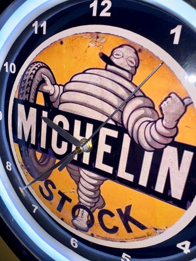 Michelin Man Tires Gas Station Garage Mechanic Bar Man Cave Blue Neon ...