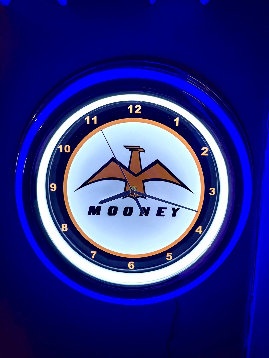 Mooney. Airplane Aircraft Pilot Hangar Garage Bar Man Cave Blue Neon ...