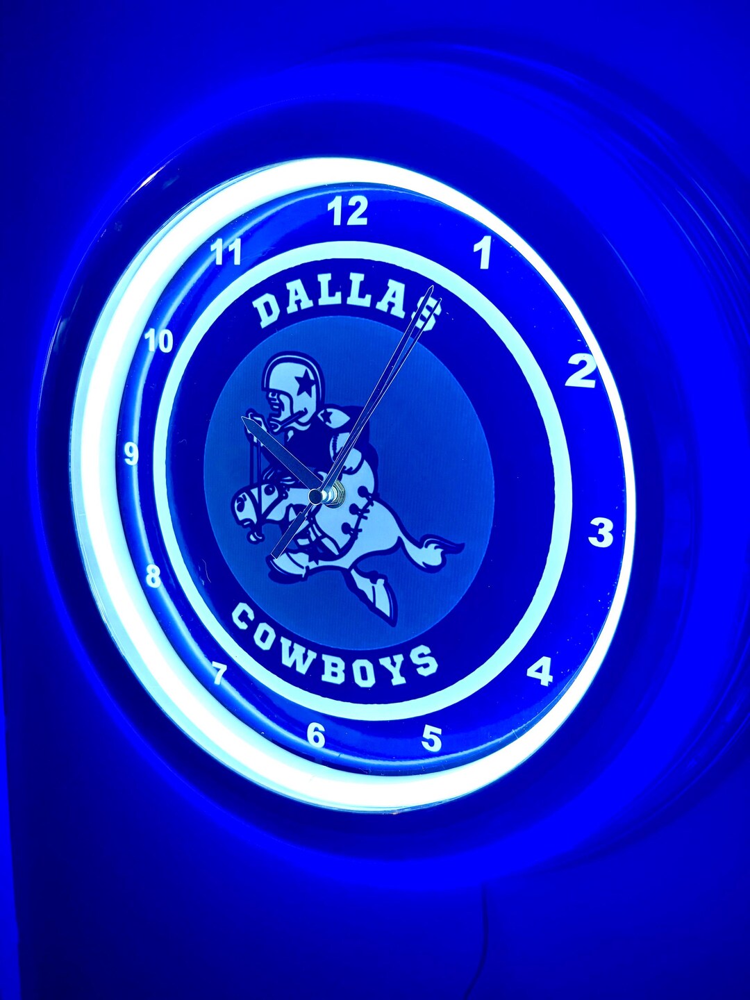 Dallas Cowboys Football Throwback Bar Man Cave Blue Neon Style LED ...