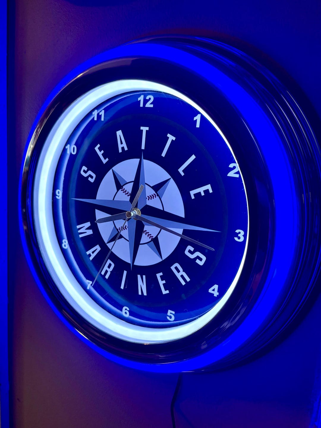 Seattle Mariners Baseball Bar Man Cave Blue Neon Style LED Retro Wall ...